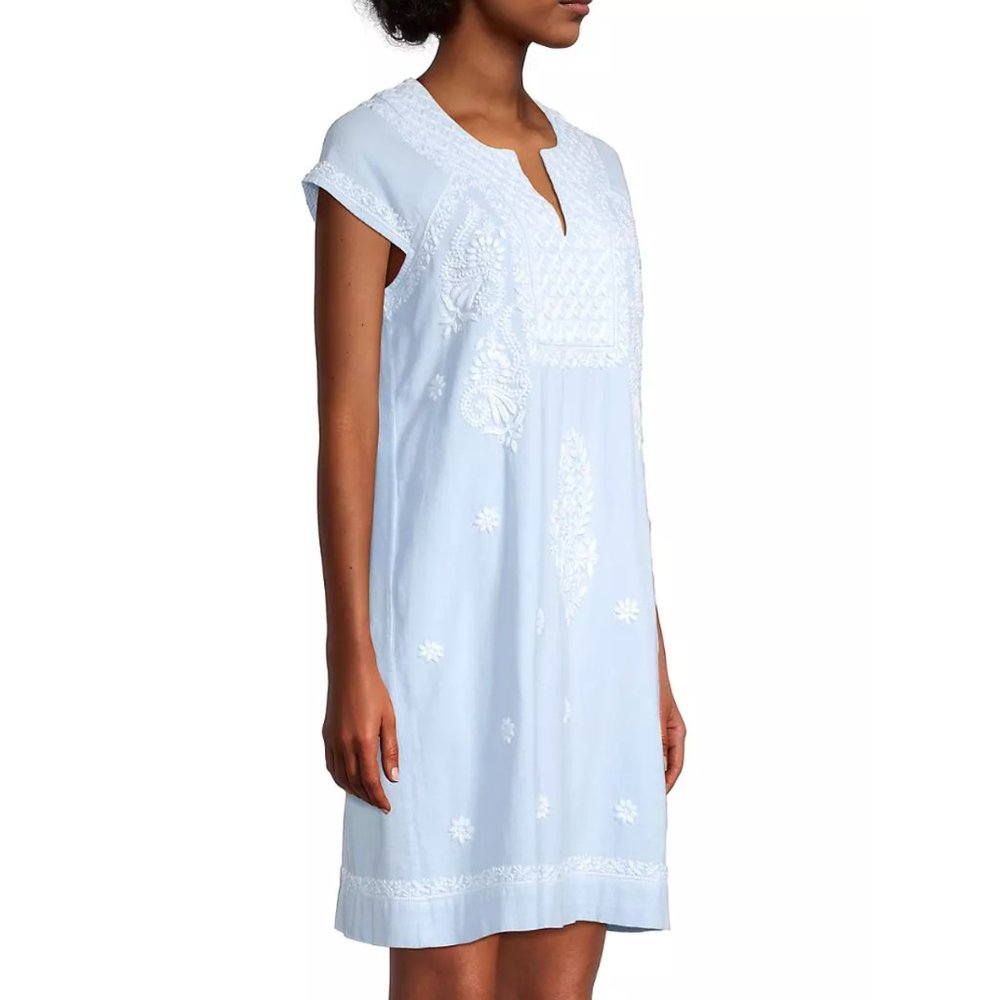 Roller Rabbit Faith Embroidered Cotton Shift Dress - Gem
